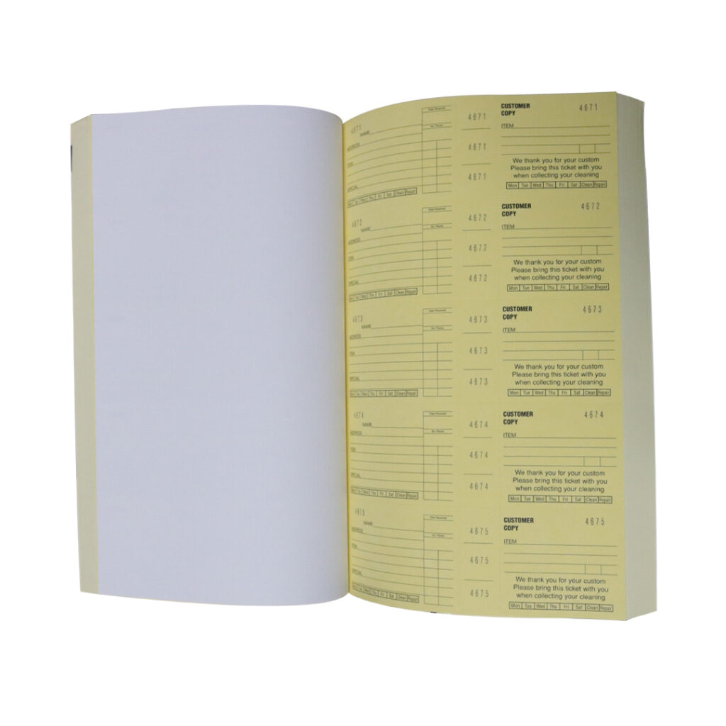 Wide Ticket Book - Lynx Dry Cleaning Supplies Ltd