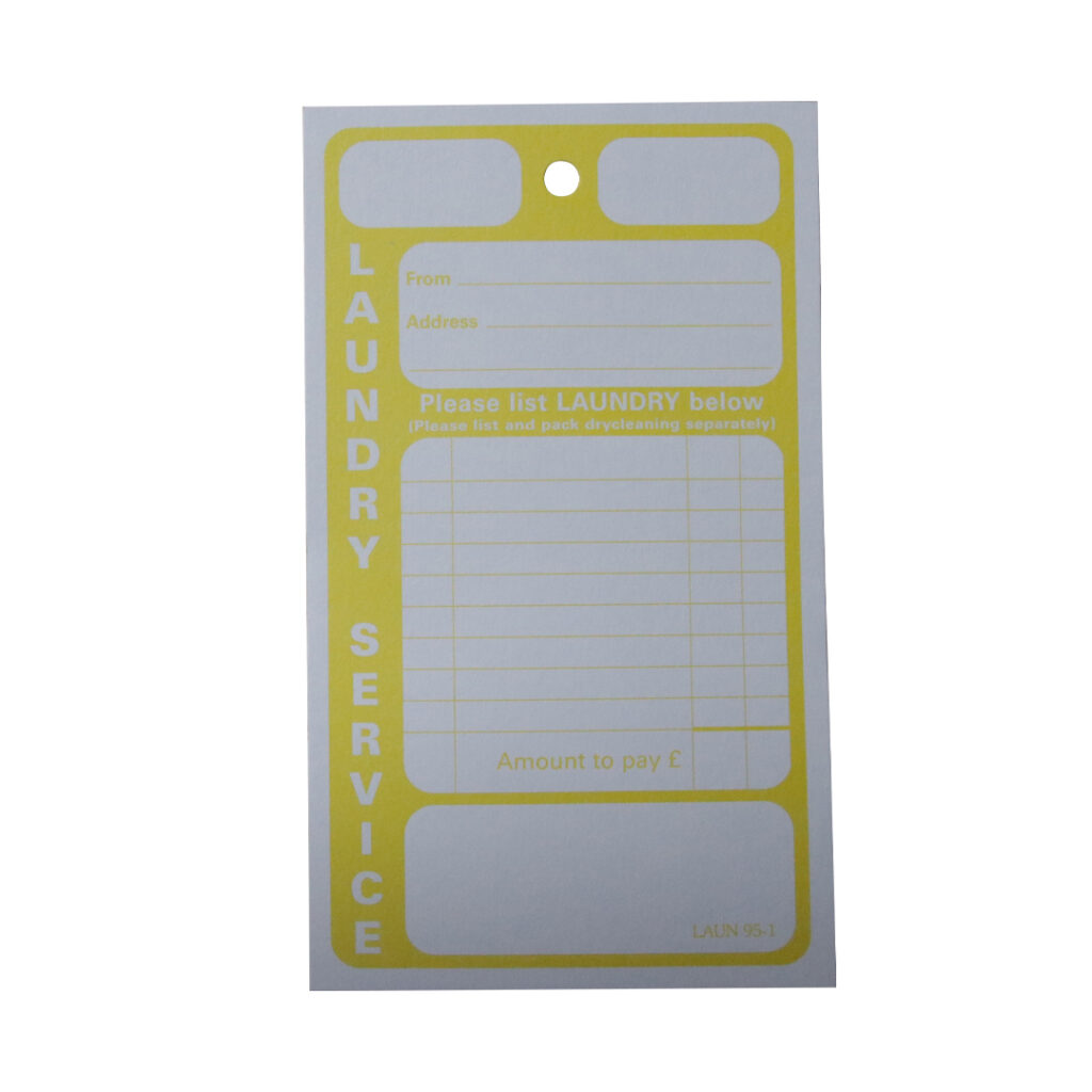 Laundry Lists – Pack Of 500 - Lynx Dry Cleaning Supplies Ltd