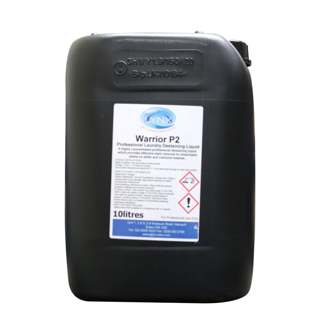 Lynx P2 Colour Safe Bleach Liquid – 10L - Lynx Dry Cleaning Supplies Ltd